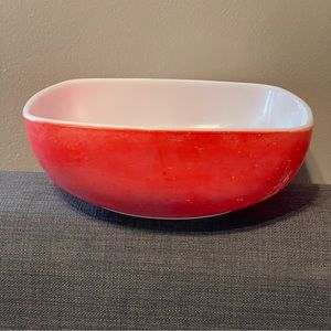 Pyrex | Dining | Vintage Pyrex Square Bowl Red Ovenware Large 9 2 2 ...